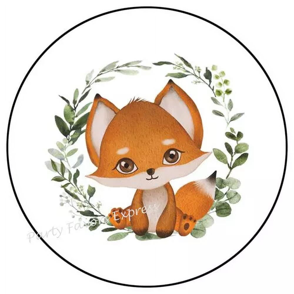 Kira Sticker With Baby Fox In Wreath Decorative Laptop, Phone Stickers ...