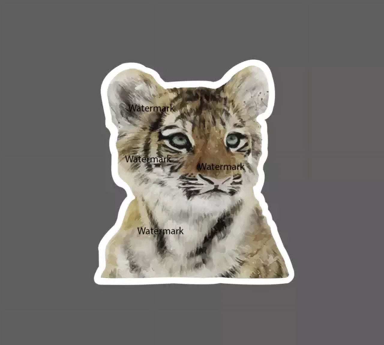 Kira Sticker With Baby Tiger Cute Cub Decorative Laptop, Phone Stickers ...