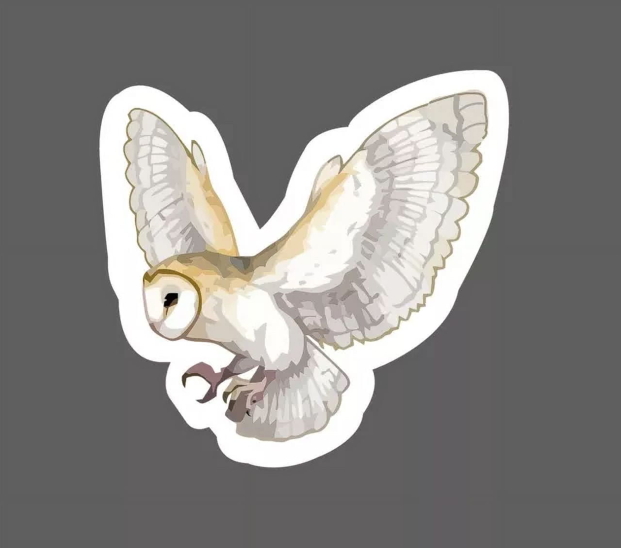 Kira Sticker With Barn Owl Swooping Waterproof Decorative Laptop, Phone ...