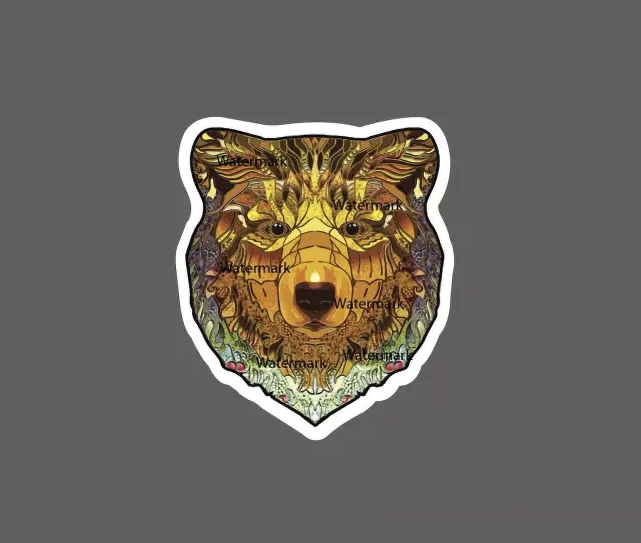 Kira Sticker With Bear Mosiac Geometric Shapes Decorative Laptop, Phone ...