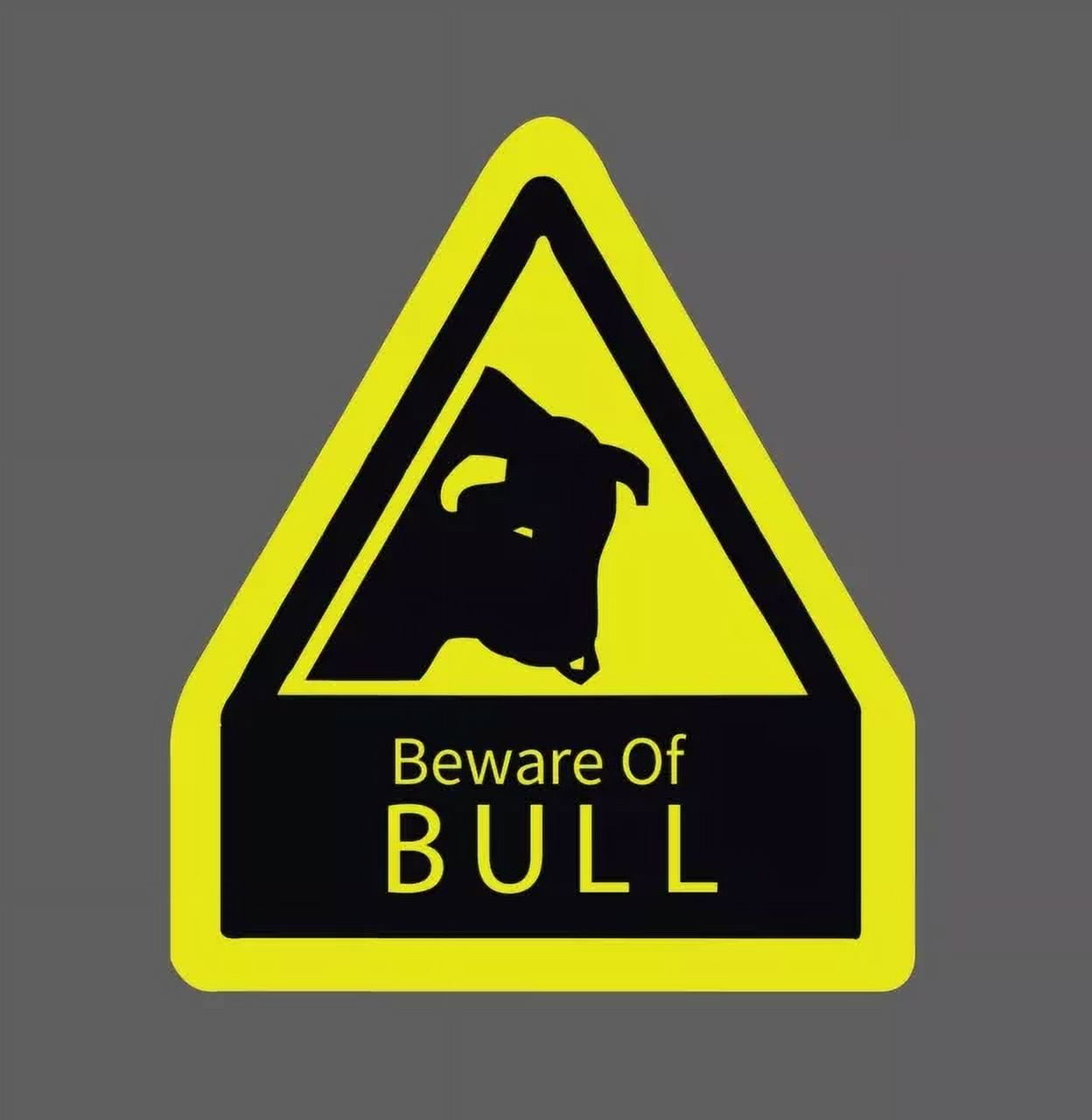 Kira Sticker With Beware Of Bull Caution Decorative Laptop, Phone ...