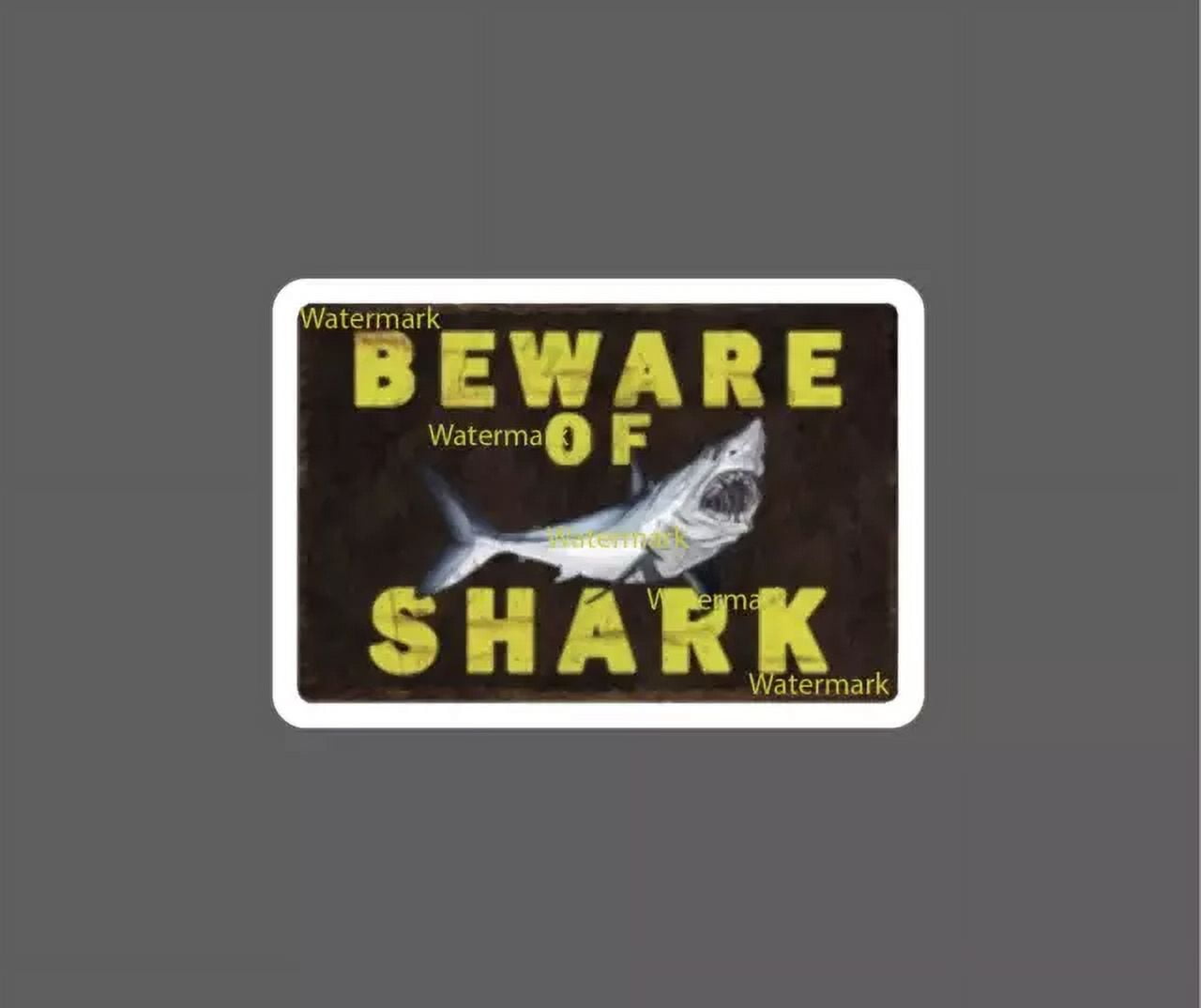 Kira Sticker With Beware Of Shark Ocean Scary Decorative Laptop, Phone ...