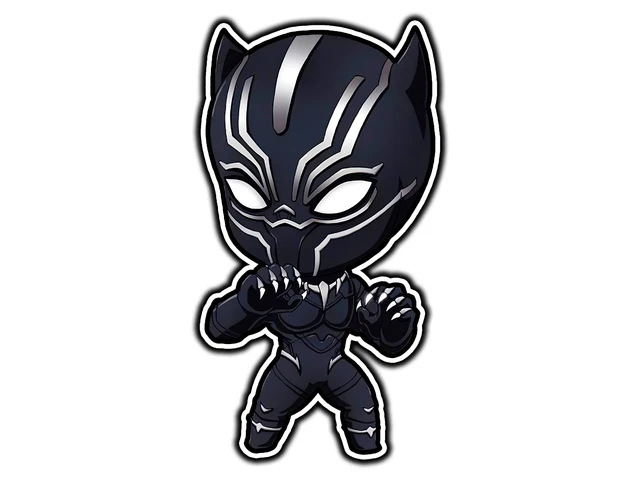 Kira Sticker With Black Panther Chibi Decorative Laptop, Phone Stickers ...