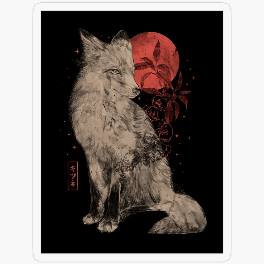 Kira Sticker With Bloomy Fox Cute Wild Beauty Decorative Laptop, Phone ...