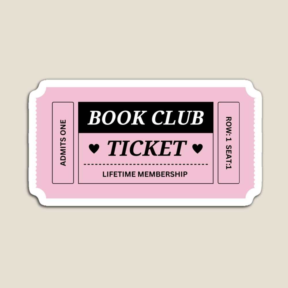 Kira Sticker With Book Club Ticket - Pink And Black Decorative Laptop ...