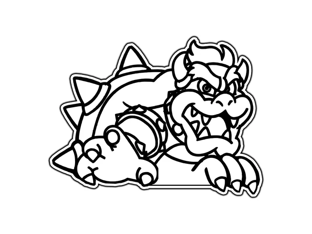 Kira Sticker With Bowser Peeker Black And White Decorative Laptop ...