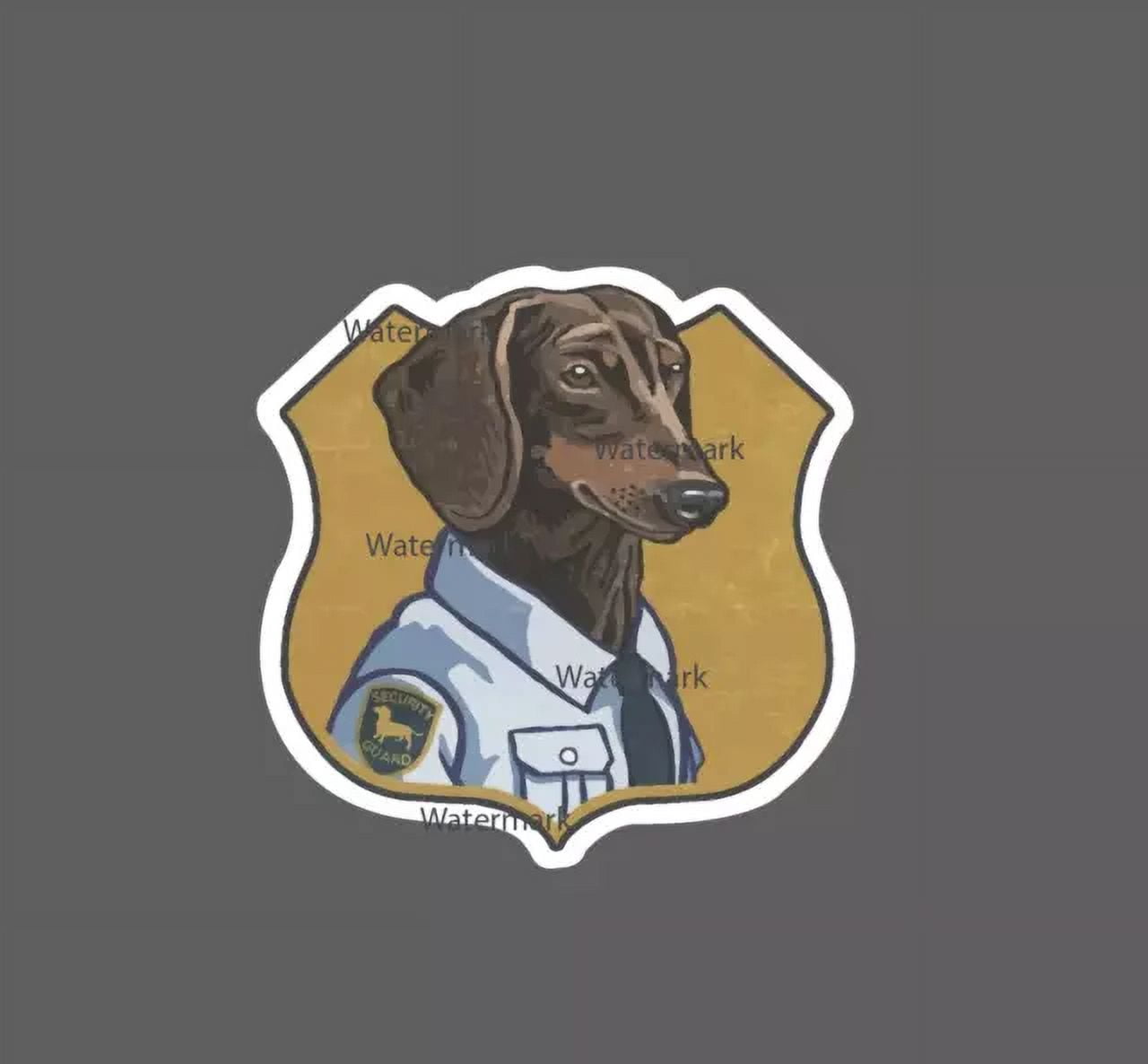 Kira Sticker With Dachshund Security Guard Decorative Laptop, Phone ...