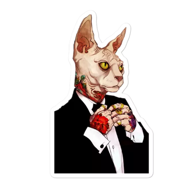 Kira Sticker With Dapper Hit Cat Halloween Decorative Laptop, Phone ...