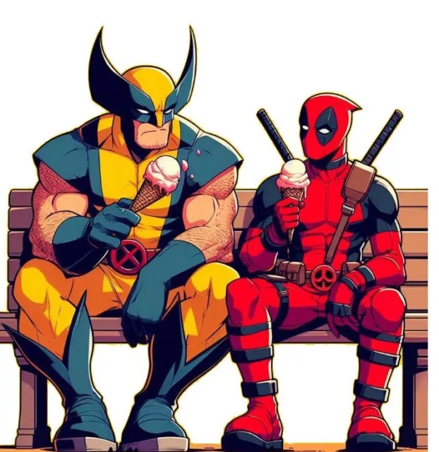 Kira Sticker With Deadpool Wolverine Ice Cream Decorative Laptop, Phone ...