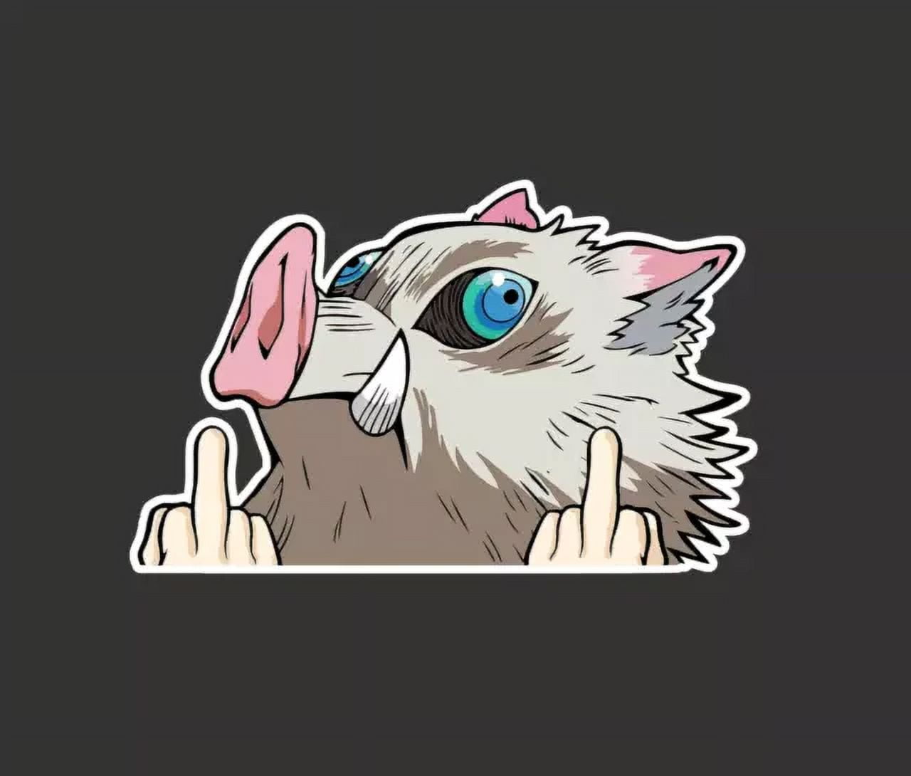 Kira Sticker With Demon Slayer Inosuke Hashibira Decorative Laptop ...