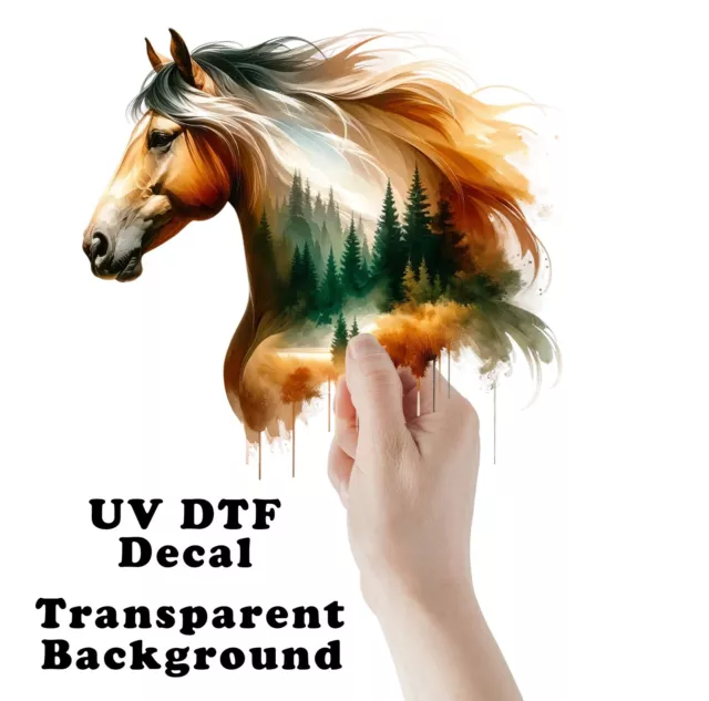 Kira Sticker With Double Exposure Forest Horse Sticker - Design Preview ...