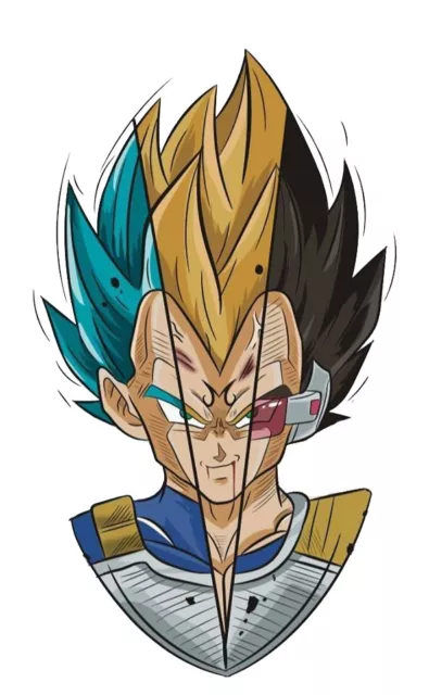 Kira Sticker With Dragon Ball Vegeta Faces Decorative Laptop, Phone ...