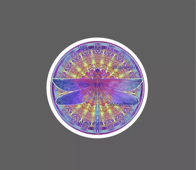 Kira Sticker With Dragonfly Mosaic Trippy Waterproof Decorative Laptop ...