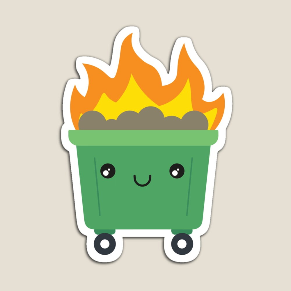 Kira Sticker With Dumpster Fire Vinyl Sticker Decorative Laptop, Phone ...