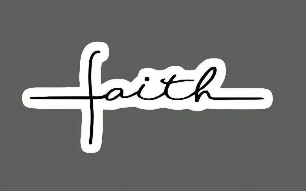 Kira Sticker With Faith Cross Cursive Decorative Laptop, Phone Stickers ...