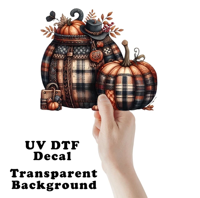 Kira Sticker With Fall Plaid Pumpkins Sticker - Design Preview Only ...