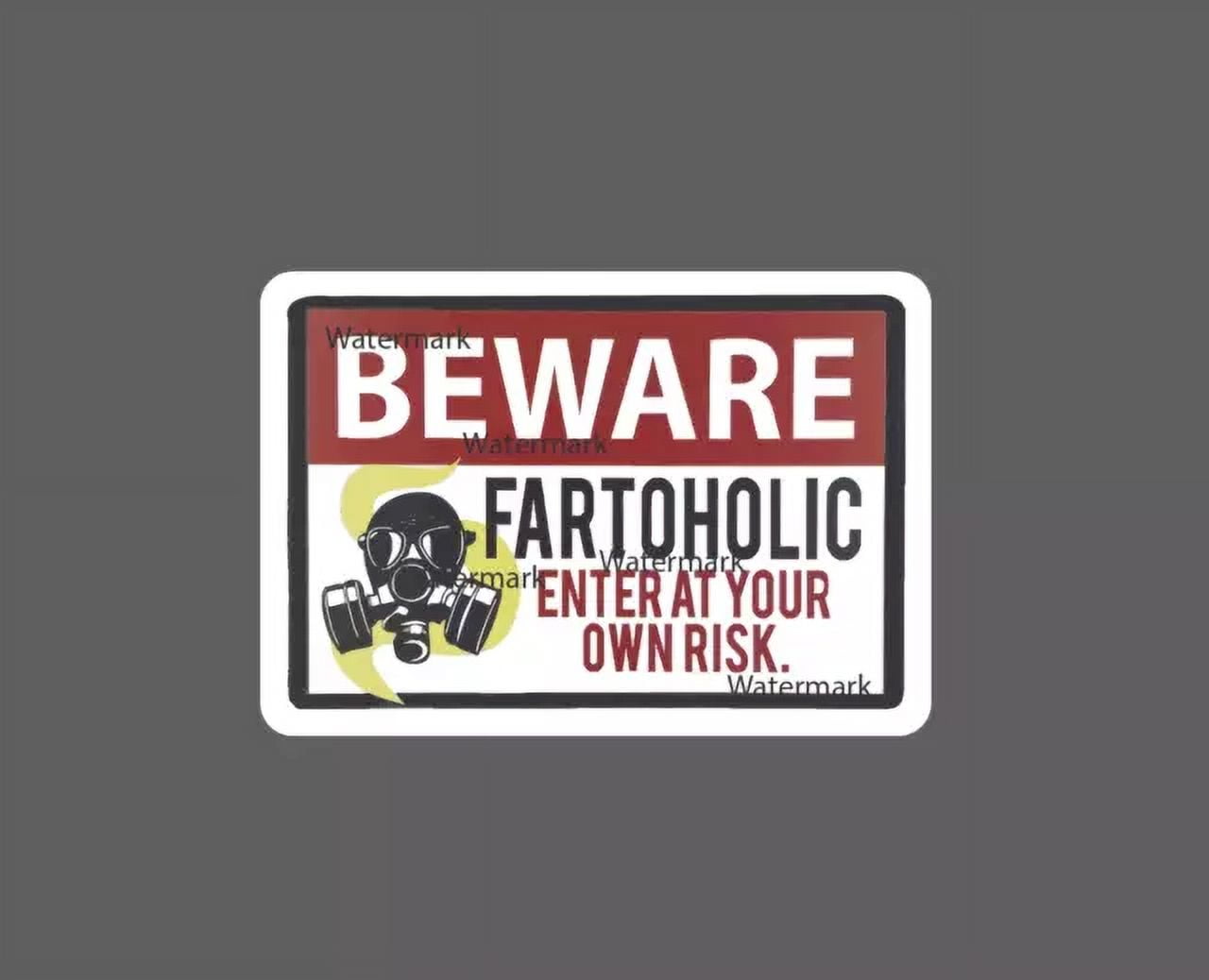 Kira Sticker With Fartaholic Farting Gas Danger Decorative Laptop ...
