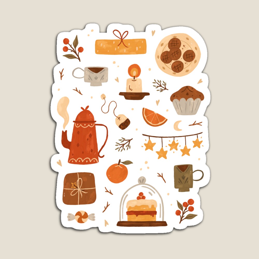Kira Sticker With Festive Tea Time Sticker Decorative Laptop, Phone ...