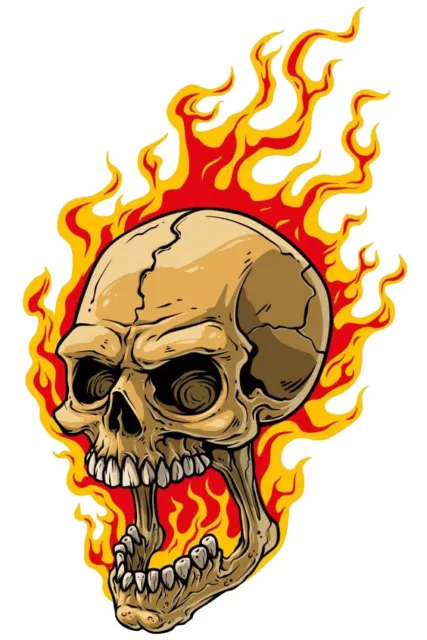 Kira Sticker With Flames Skeleton Head Decorative Laptop, Phone ...