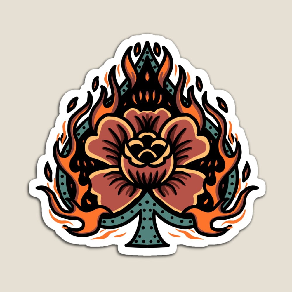 Kira Sticker With Flaming Rose Sticker Decorative Laptop, Phone ...