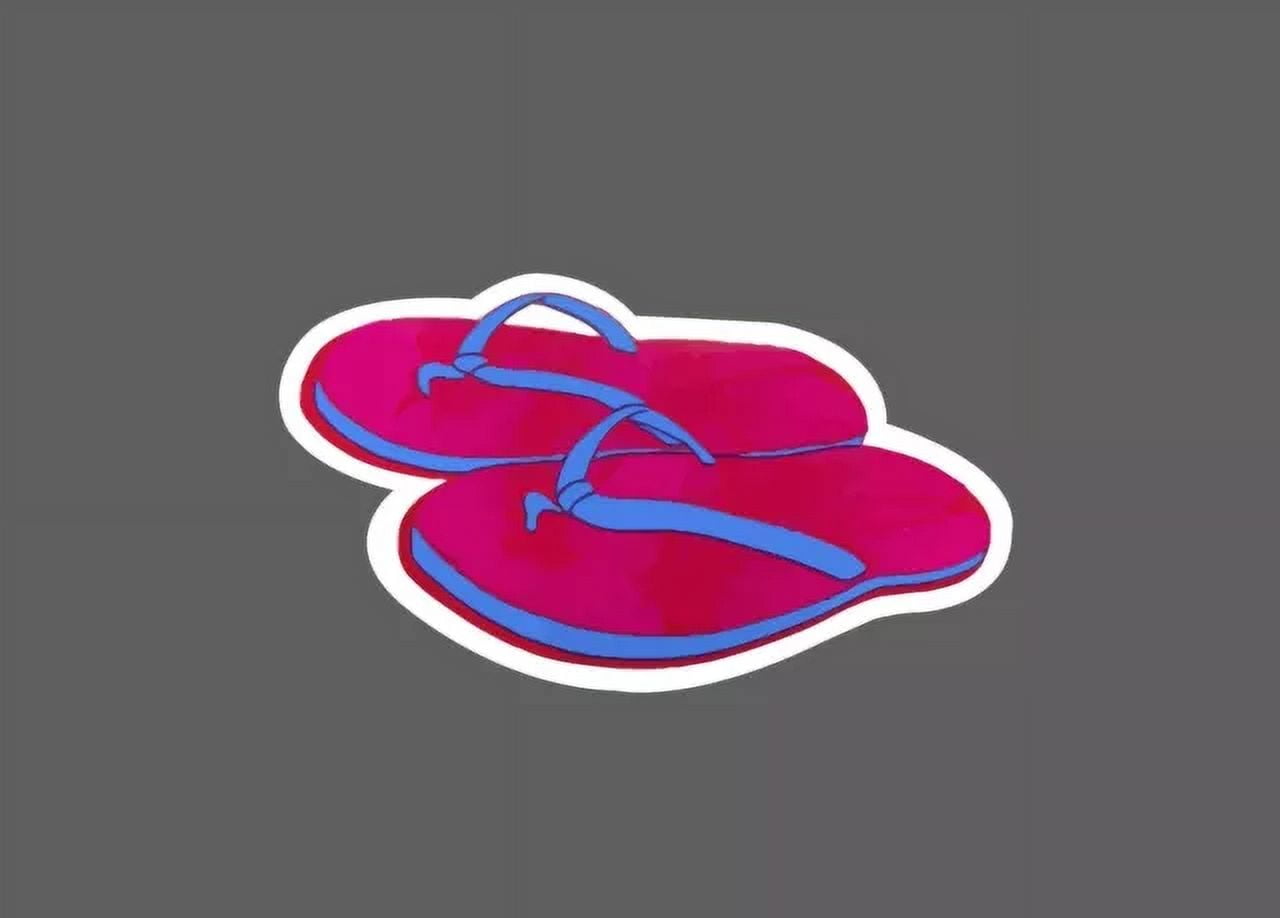 Kira Sticker With Flip Flops Pink Beach Decorative Laptop, Phone ...