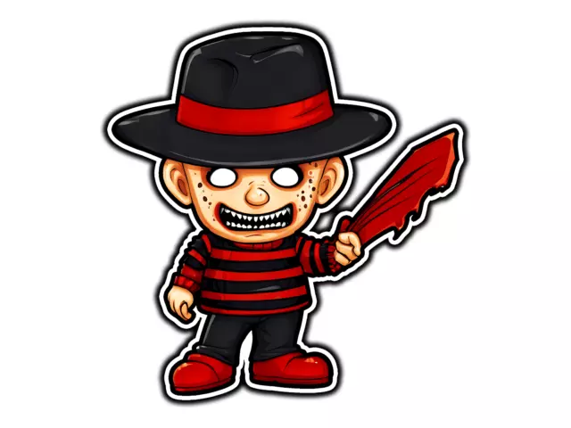 Kira Sticker With Freddy Krueger Chibi Decorative Laptop, Phone ...