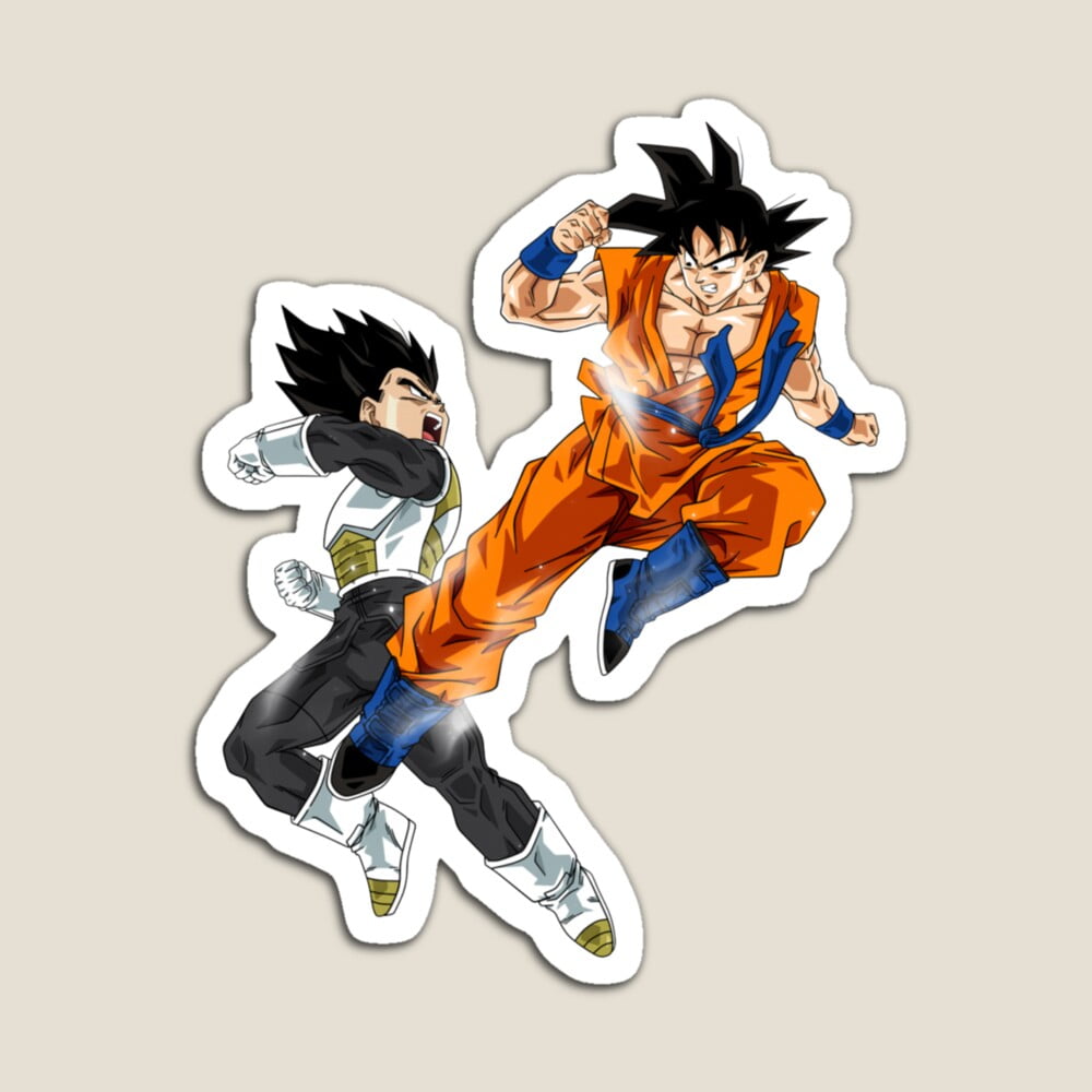 Kira Sticker With G0Ku And Vegeta Fighting Decorative Laptop, Phone ...