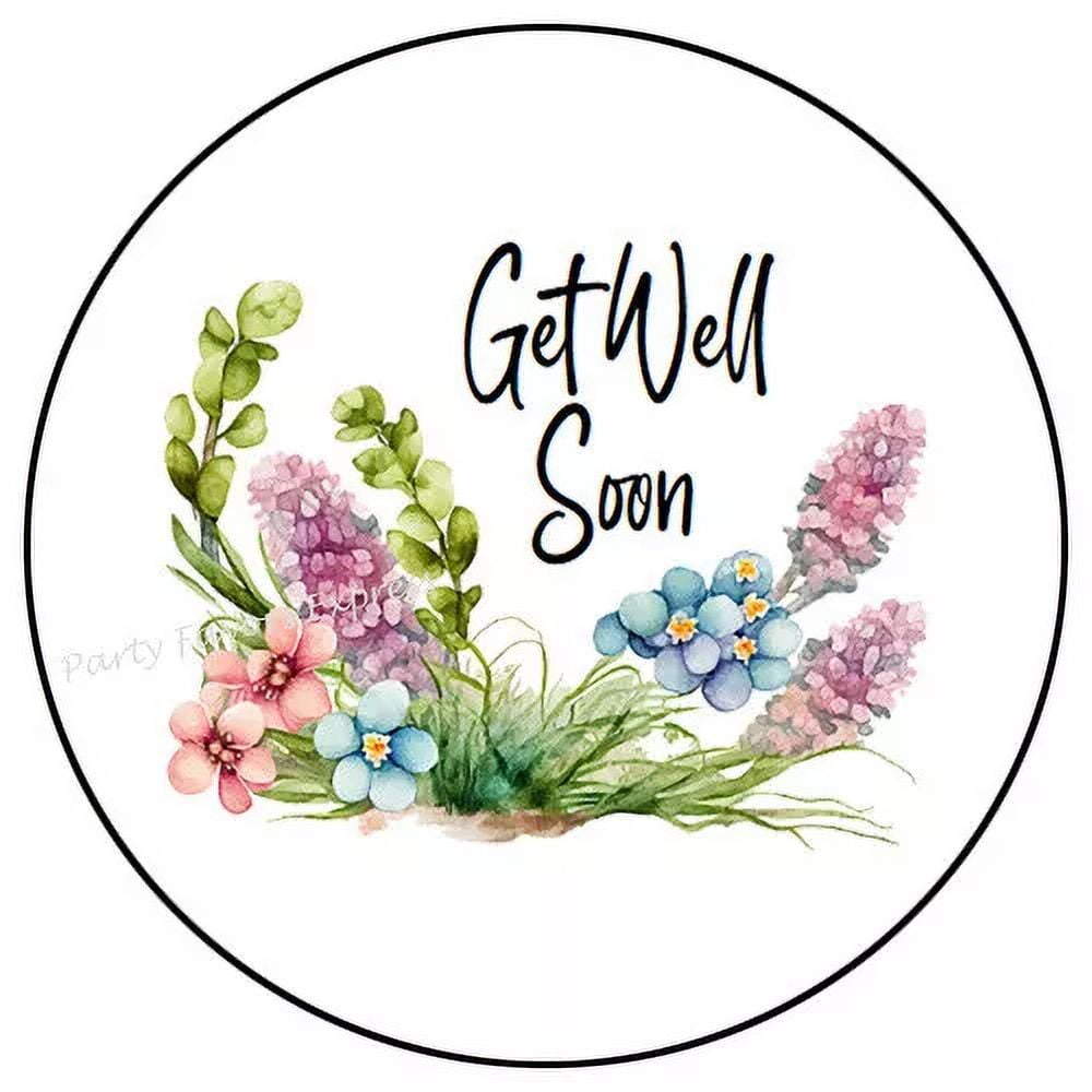 Kira Sticker With Get Well Soon Wildflowers Decorative Laptop, Phone ...