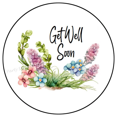 Kira Sticker With Get Well Soon Wildflowers Decorative Laptop, Phone ...