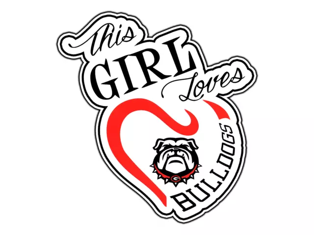 Kira Sticker With Girl Loves Georgia Bulldogs Logo Decorative Laptop ...