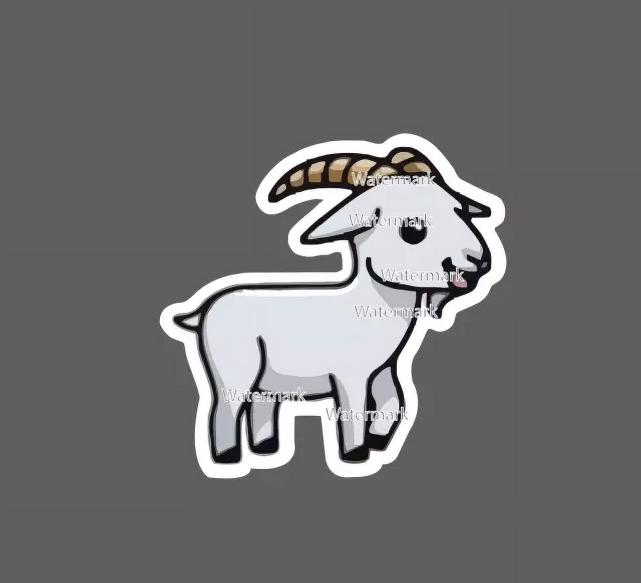Kira Sticker With Goat Cartoon Horns Decorative Laptop, Phone Stickers ...