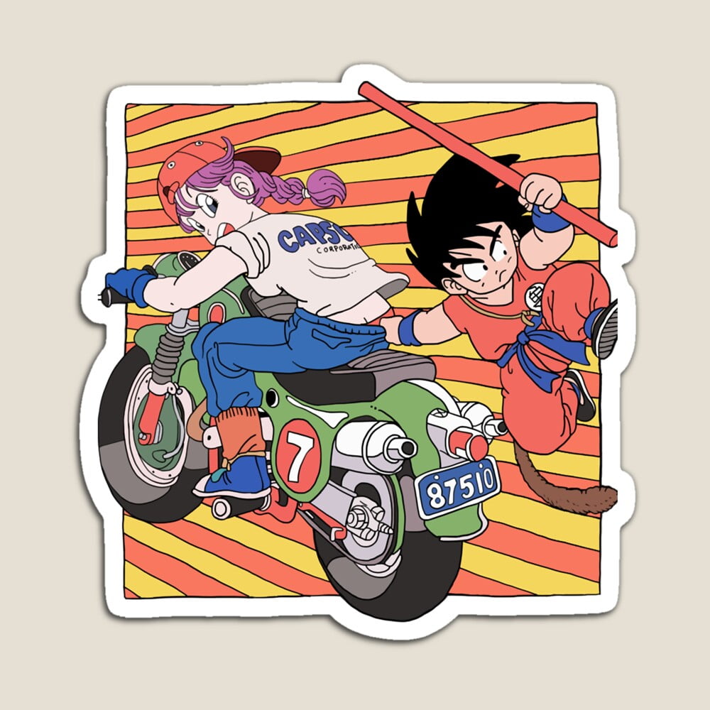 Kira Sticker With Goku And Bulma - Dragon Ball Decorative Laptop, Phone ...