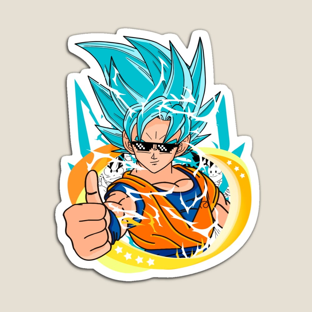 Kira Sticker With Goku Blue Decorative Laptop, Phone Stickers ...