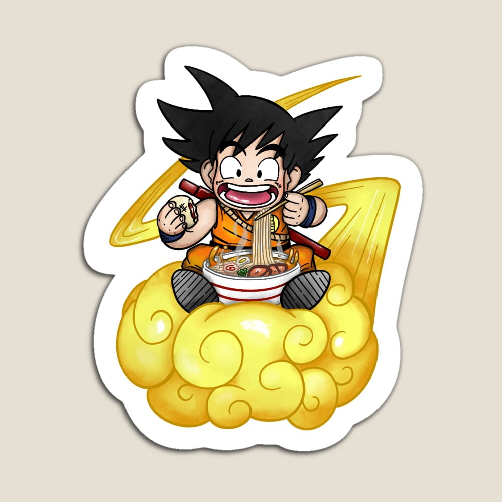 Kira Sticker With Goku Eating Ramen On Nimbus Cloud Decorative Laptop ...
