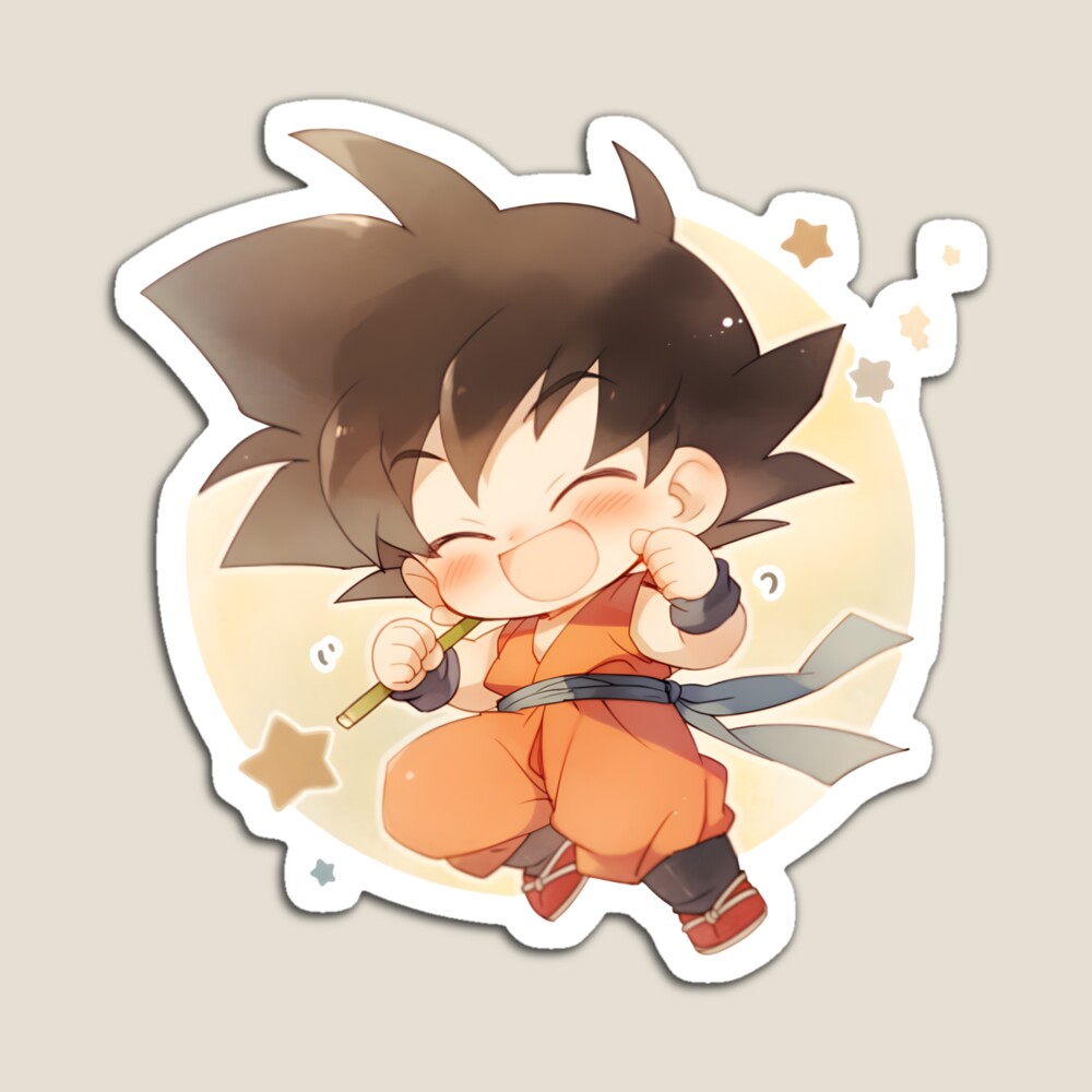 Kira Sticker With Goku Super Happy "Chibi" Decorative Laptop, Phone ...