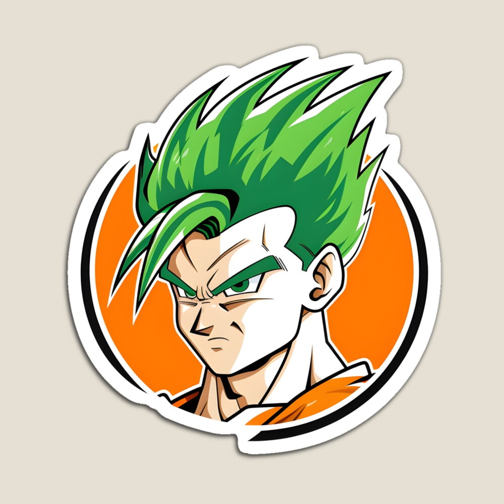 Kira Sticker With Green Saiyan Decorative Laptop, Phone Stickers ...