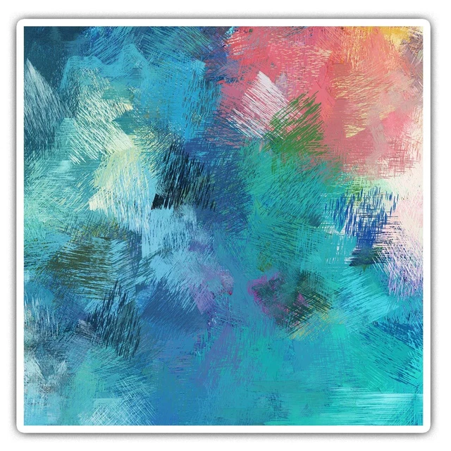 Kira Sticker With Grunge Blue Grey Brush Stroke Art Decorative Laptop ...