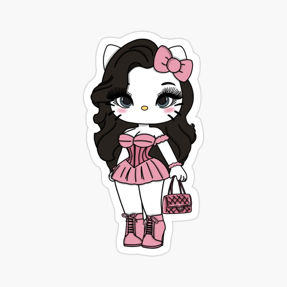 Kira Sticker With Hello Girl Kitty Decorative Laptop, Phone Stickers ...