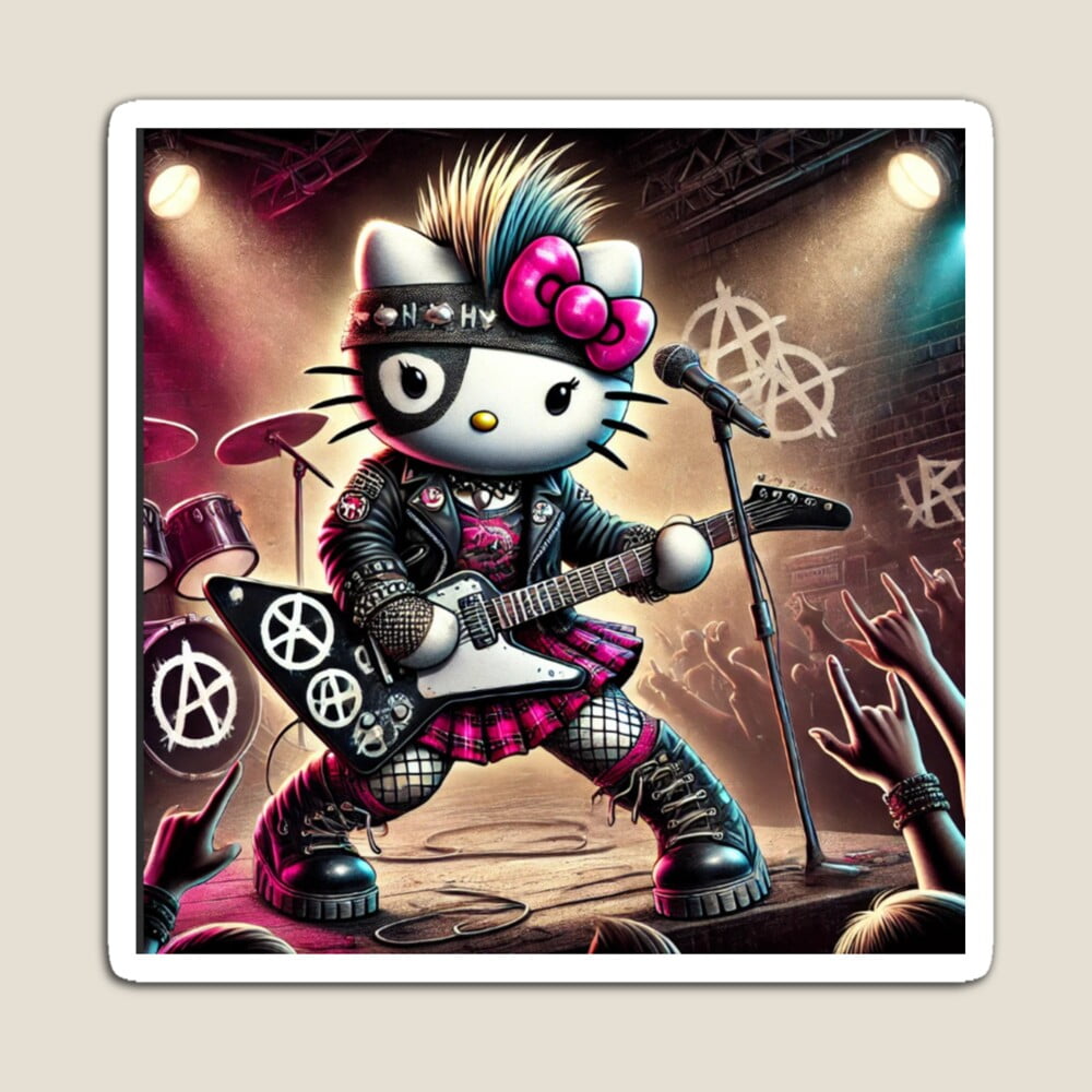 Kira Sticker With Hello Punk Kitty Decorative Laptop, Phone Stickers ...
