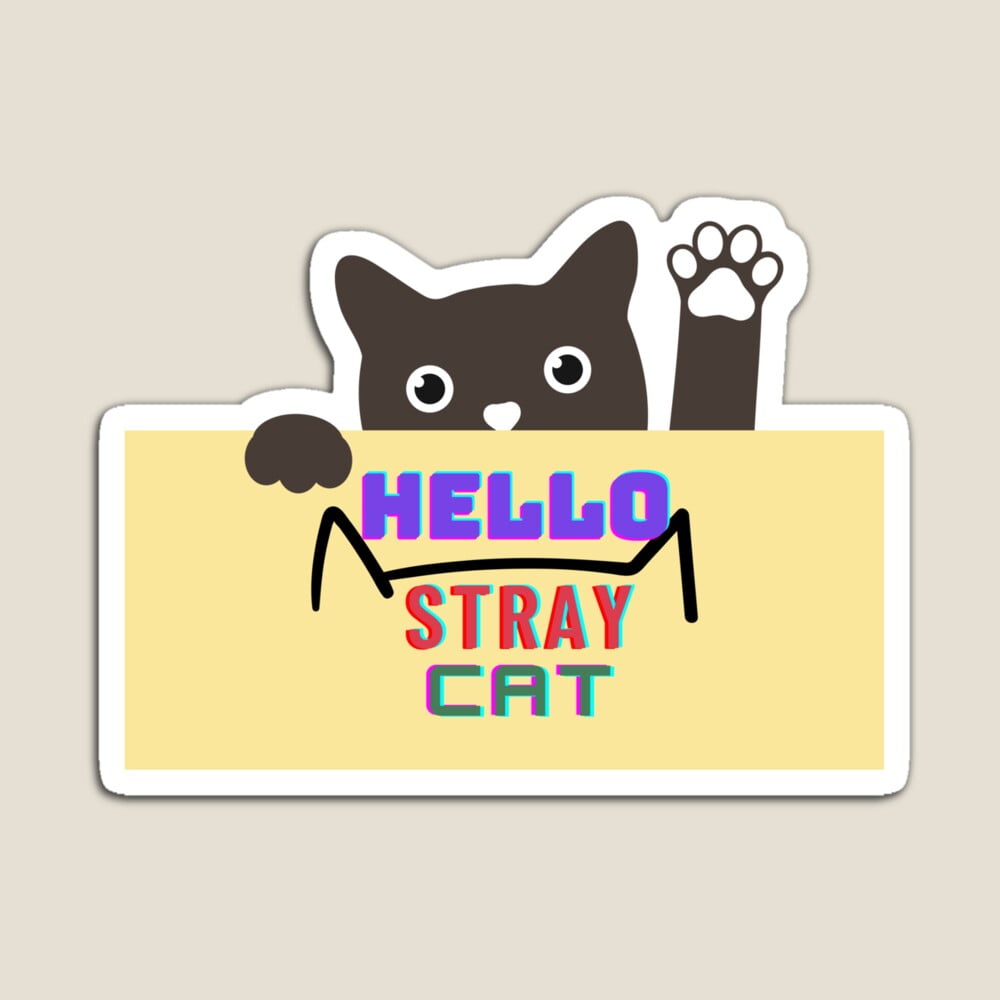 Kira Sticker With Hello Stray Cat Decorative Laptop, Phone Stickers ...