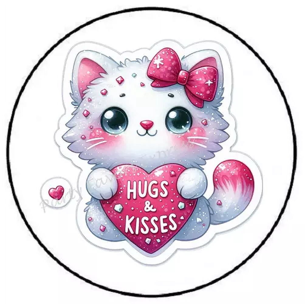 Kira Sticker With Hugs And Kisses Kitty Cat Decorative Laptop, Phone ...