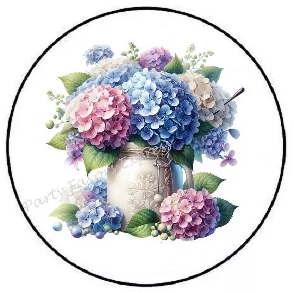Kira Sticker With Hydrangea Flowers In Mason Jar Vase Decorative Laptop ...