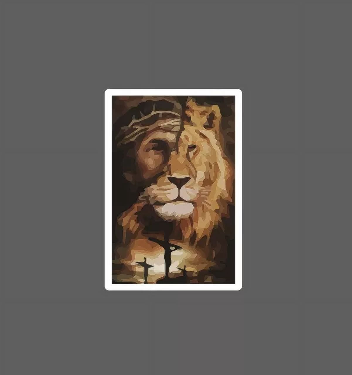 Kira Sticker With Jesus Lion Cross Faith Decorative Laptop, Phone ...
