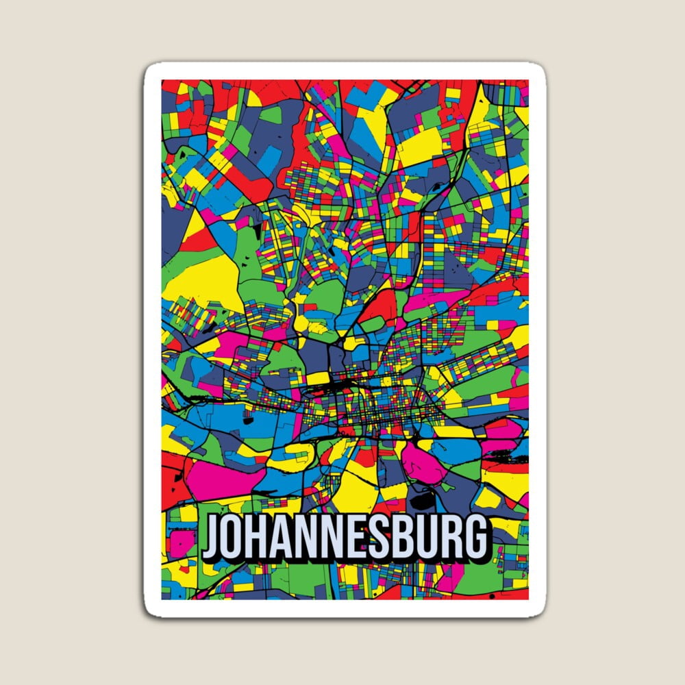 Kira Sticker With Johannesburg Pop Art City Map Decorative Laptop ...