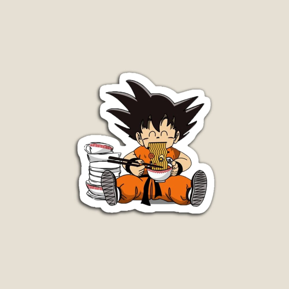 Kira Sticker With Kid G0Ku Eating Ramen Decorative Laptop, Phone ...