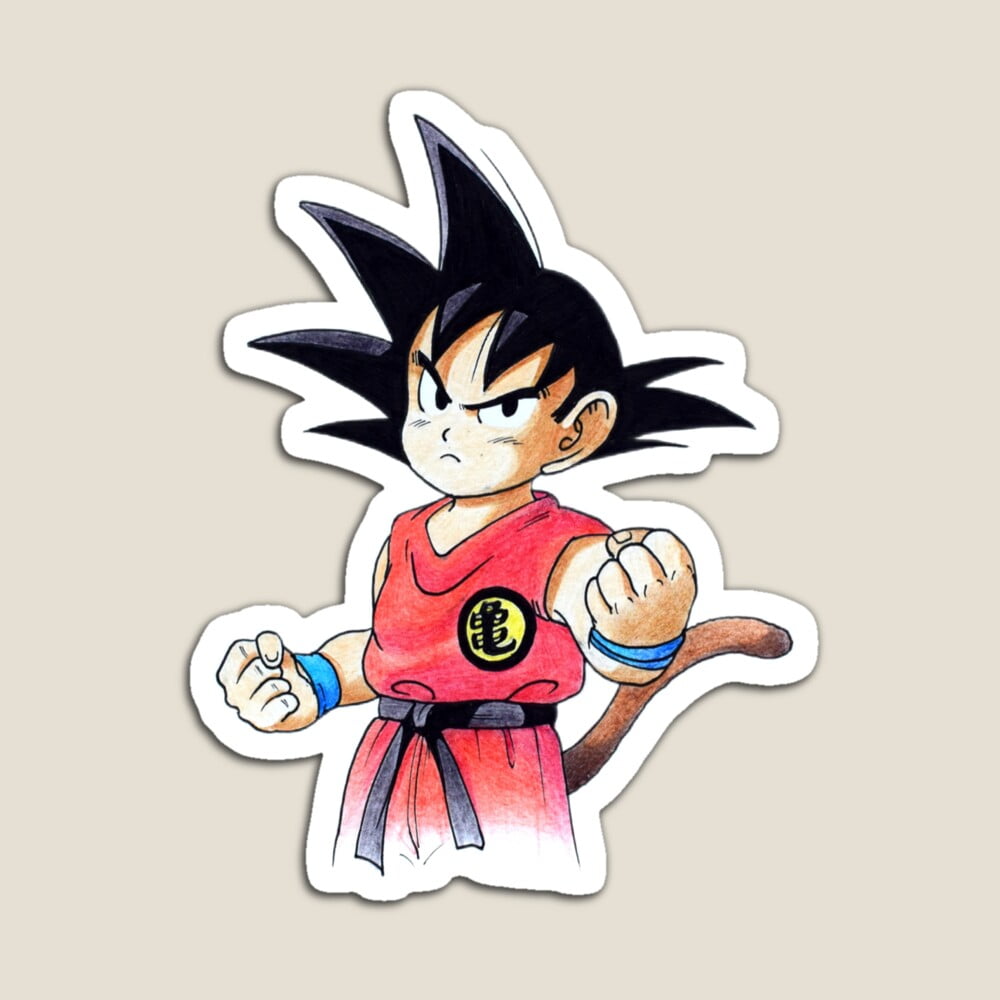 Kira Sticker With Kid Goku'S Determination Decorative Laptop, Phone ...