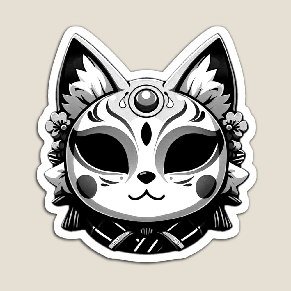 Kira Sticker With Kitsune Decorative Laptop, Phone Stickers, Waterproof ...