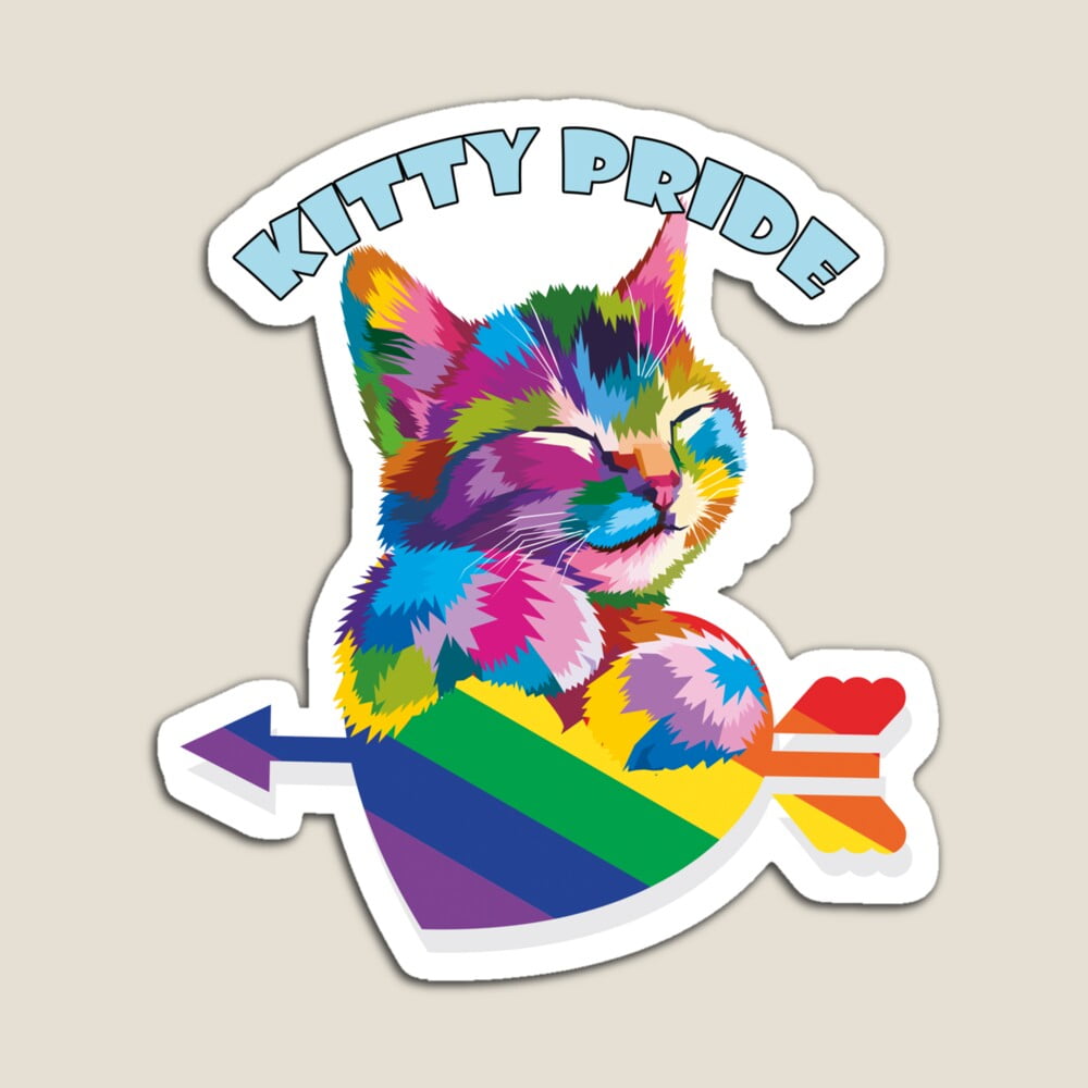Kira Sticker With Kitty Pride- Lgbtq- Pride Cat Decorative Laptop ...