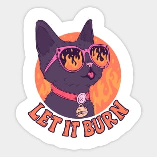 Kira Sticker With Let It Burn Chaos Cat Meme Decorative Laptop, Phone ...