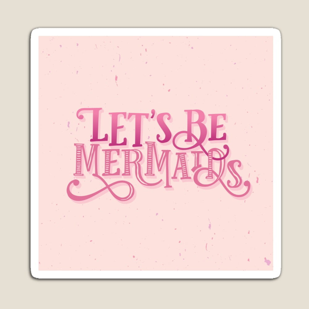 Kira Sticker With Let'S Be Mermaids Pink Sticker Decorative Laptop ...